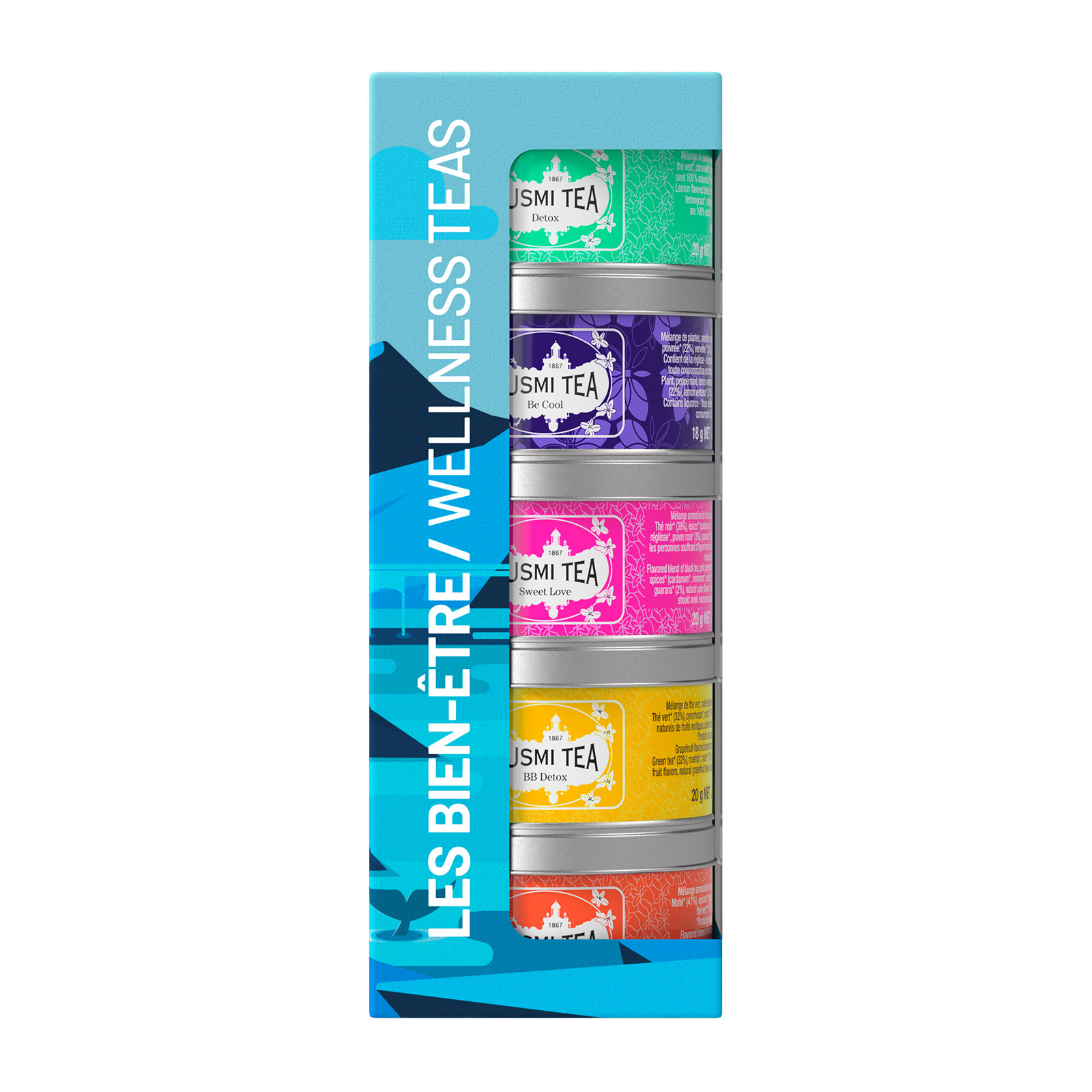 Kusmi Tea coffret Les Bien-être bio assortiment 5 boites 98g - Kusmi ...